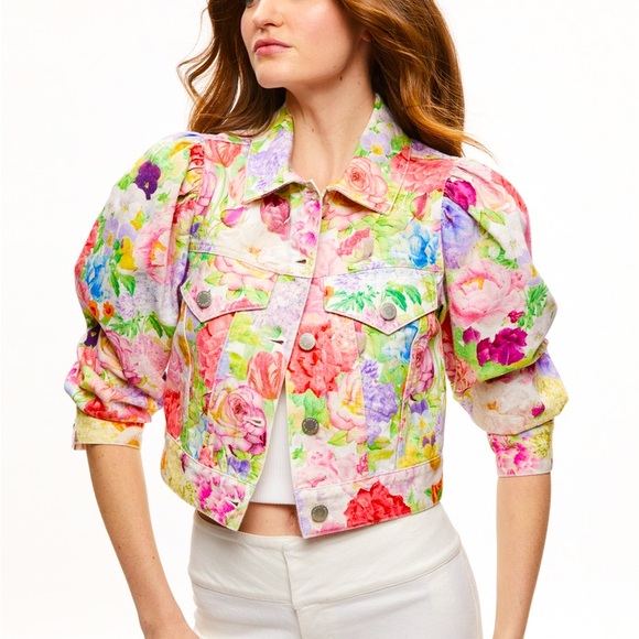 Alice + Olivia | Jackets & Coats | Dawn Floral Denim Jacket | Poshmark